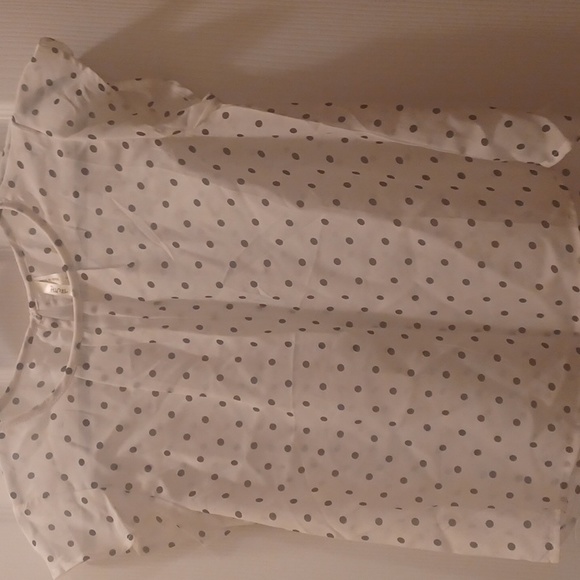 Truth | Tops | Truth Sheer White Polka Dot Ruffle Sleeve Top Size S ...
